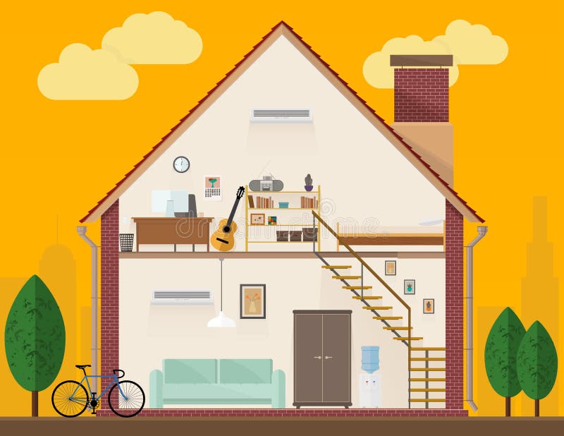 House Interior. stock vector. Illustration of home, background - 95973824