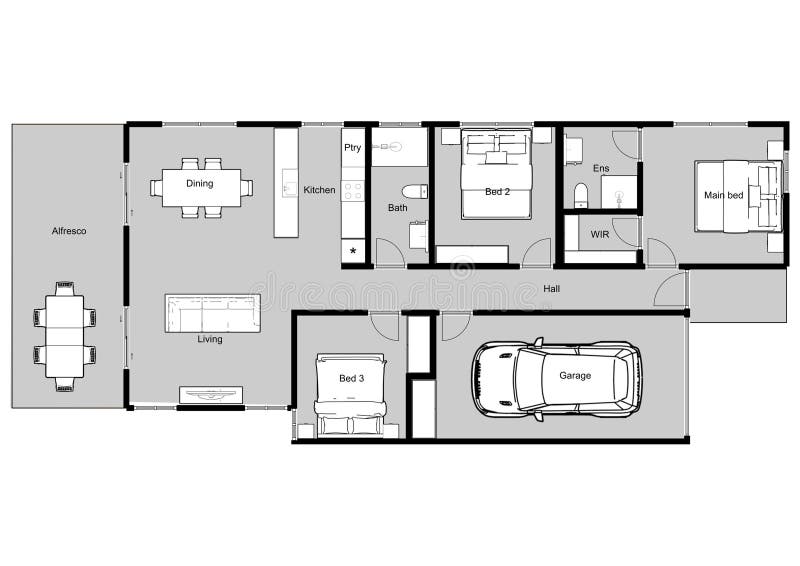 House with Interior, Floor Plan, Blueprints and Colored Walls on a ...