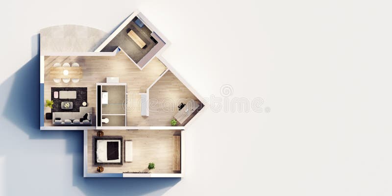 Empty Floor Room Plan 3d Stock Illustrations – 1,602 Empty Floor Room ...