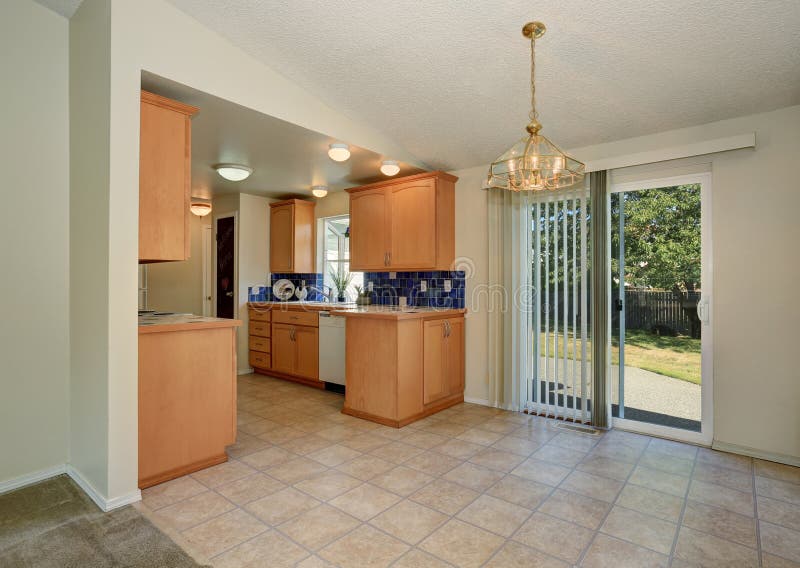 Maple Kitchen Room Interior Stock Photo - Image of shiny, appliances ...