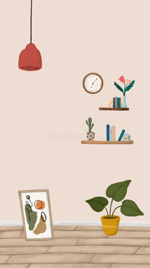 House Interior Mobile Phone Wallpaper Sketch Style Vector Stock ...