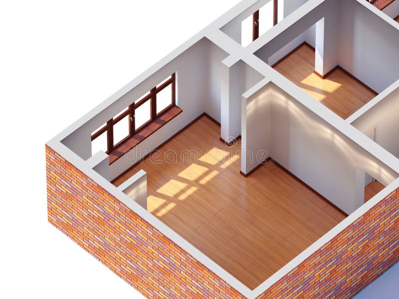 House interior planning stock illustration. Illustration of brown ...