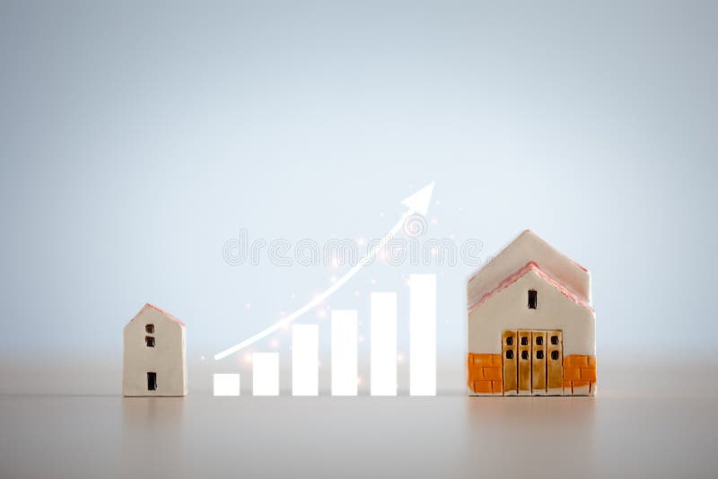 House Investment Concept with Trading Graph Stock Illustration ...