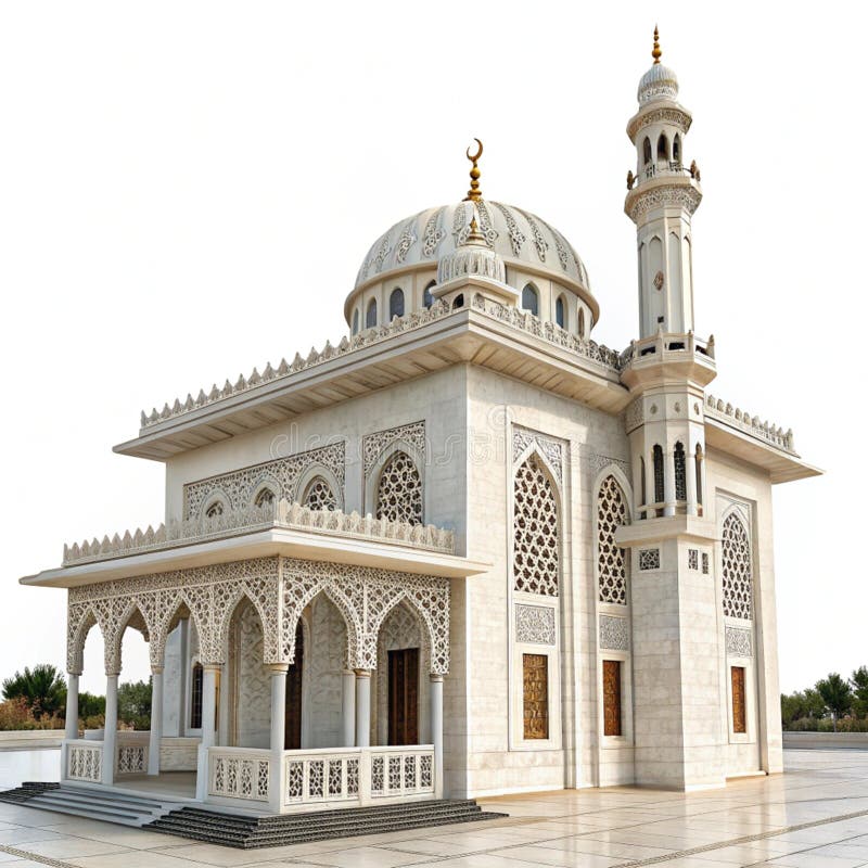 House Islamic Isolated on White Background Stock Illustration ...