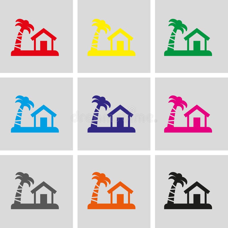House on the Island Icon Stock Vector Illustration Flat Design Stock ...