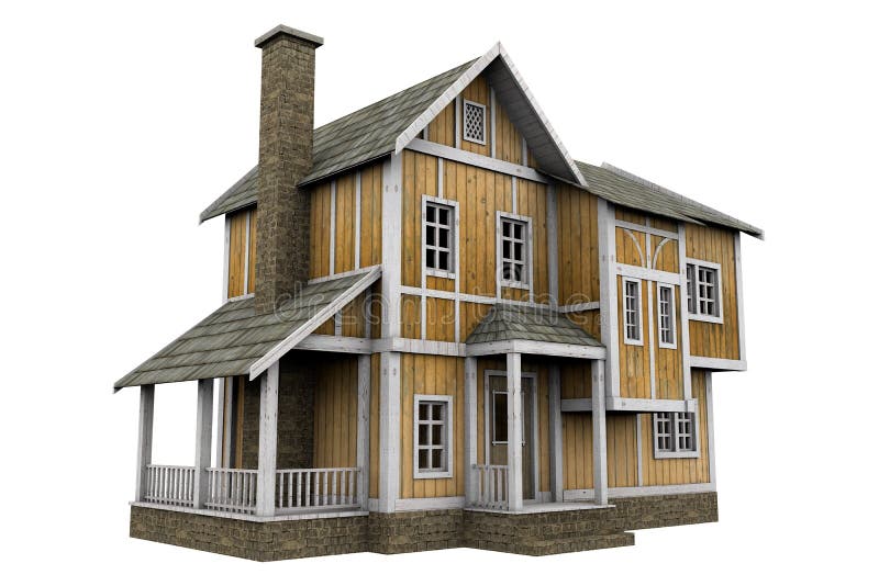 House Isolated on a White Background Stock Illustration - Illustration ...