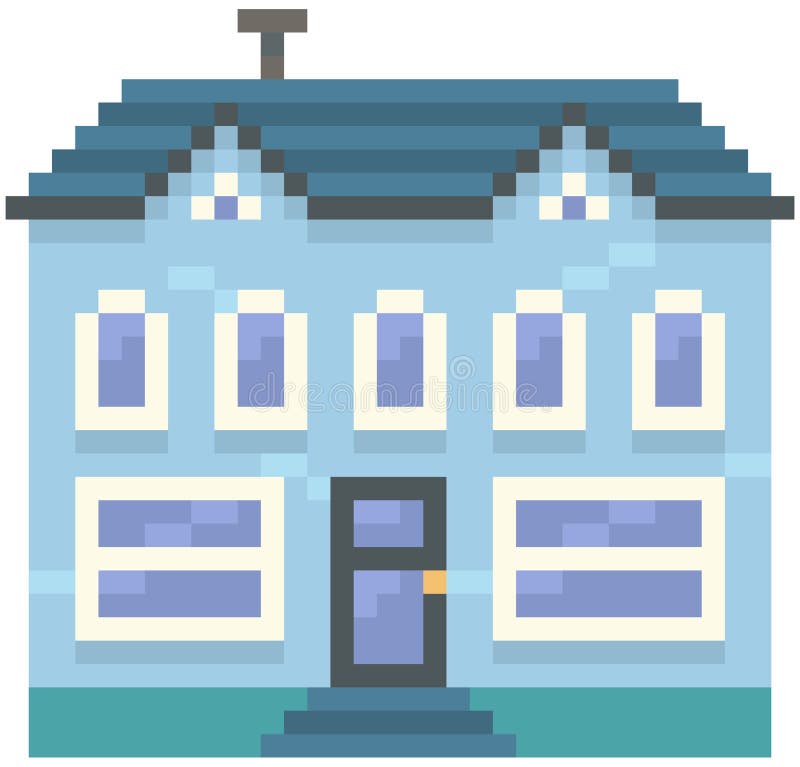 House Isolated On White Background. Apartment Building With Many ...