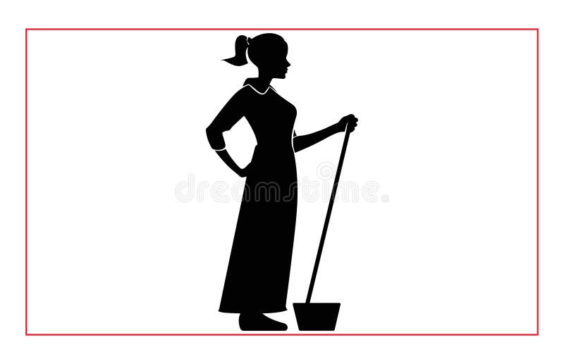 House Keeper Vector Silhouette, Cleaning Silhouette Maid Stock Vector ...