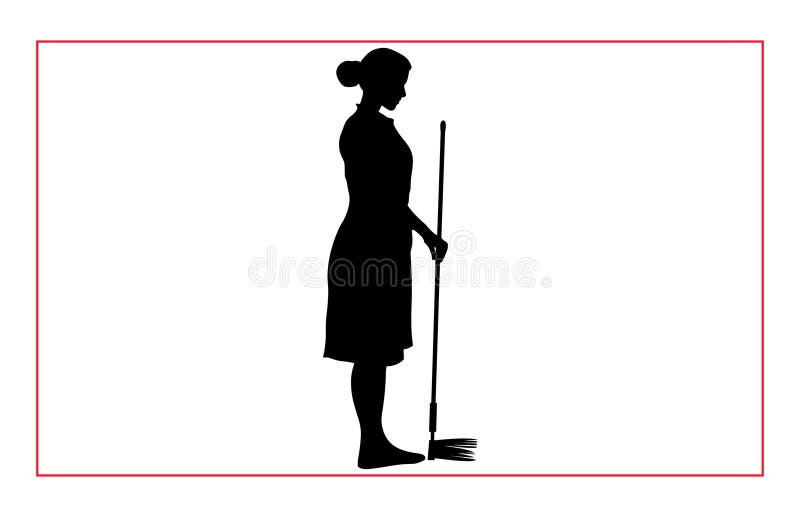 House Keeper Vector Silhouette, Cleaning Silhouette Maid Stock Vector ...