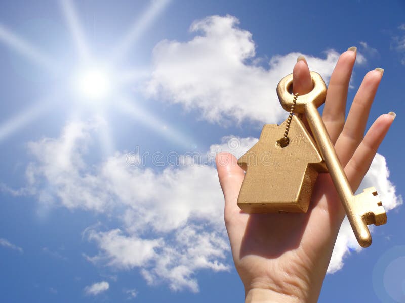 House key stock photo. Image of fingers, clouds, blue - 2580624