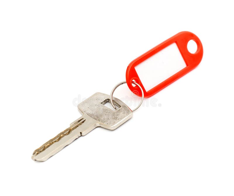 House key with blank label stock photo. Image of house - 17850762