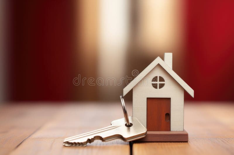 House Key in Front of a Keyhole of a Wooden Door Stock Photo - Image of ...