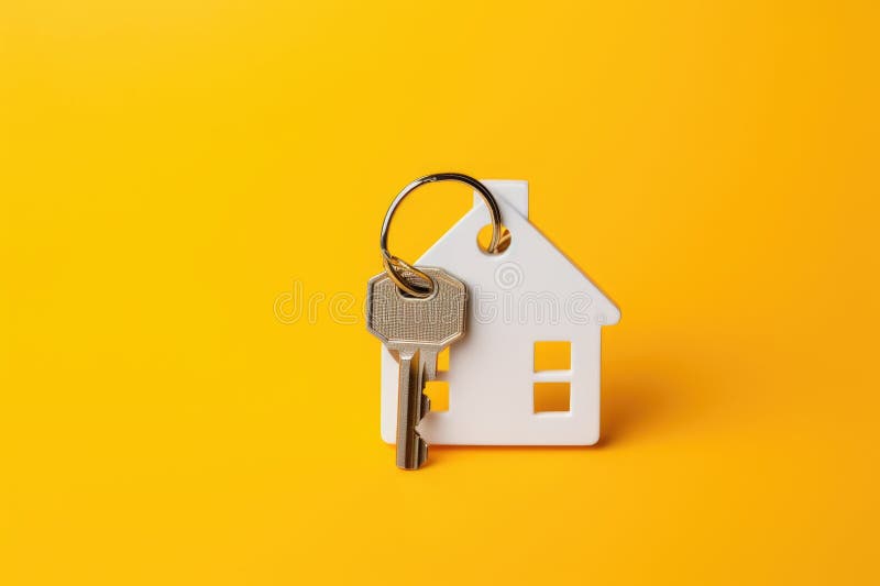 House Key Isolated on Yellow . AI Generated Stock Illustration ...