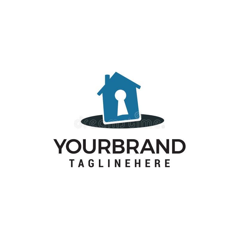 House Key Logo Design Concept Template Stock Vector - Illustration of ...