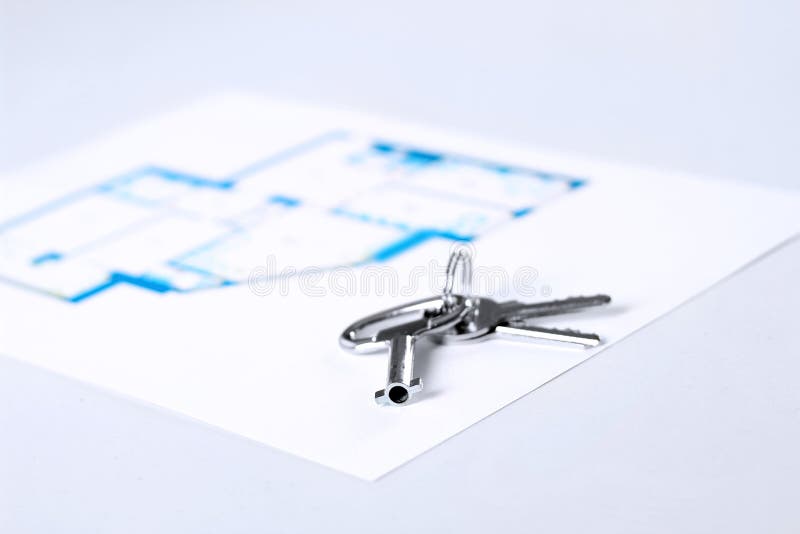 The House Key. the Plan of a Flat Behind Stock Photo - Image of home ...