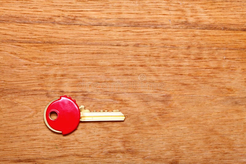 House Key with Red Plastic Coats Caps on Table Stock Photo - Image of ...