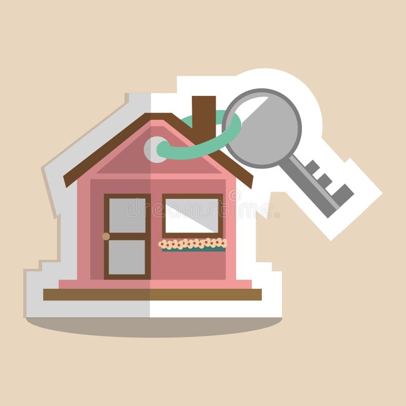 House with Key. Vector Illustration Decorative Design Stock Vector ...
