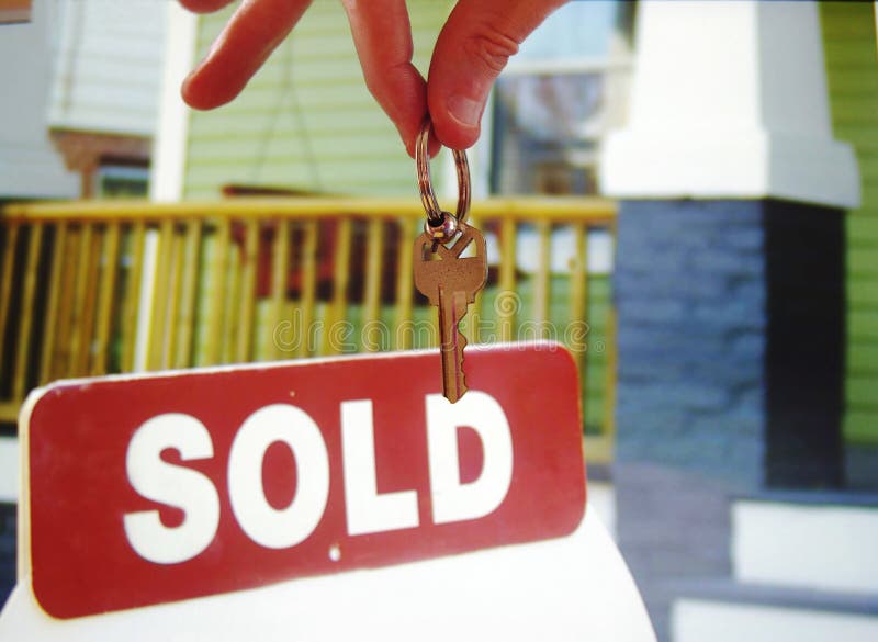 Real Estate House Keys And Realtor Sold Sign Stock Photo - Image of ...