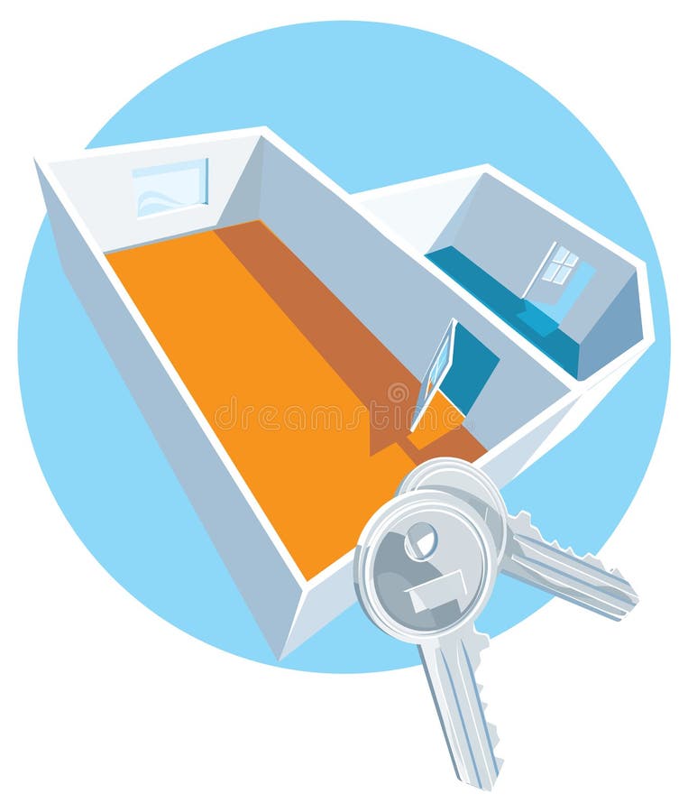 House keys with apartment stock illustration. Illustration of property ...