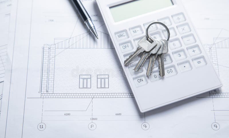House Keys on Architectural Project Plan Stock Photo - Image of ...
