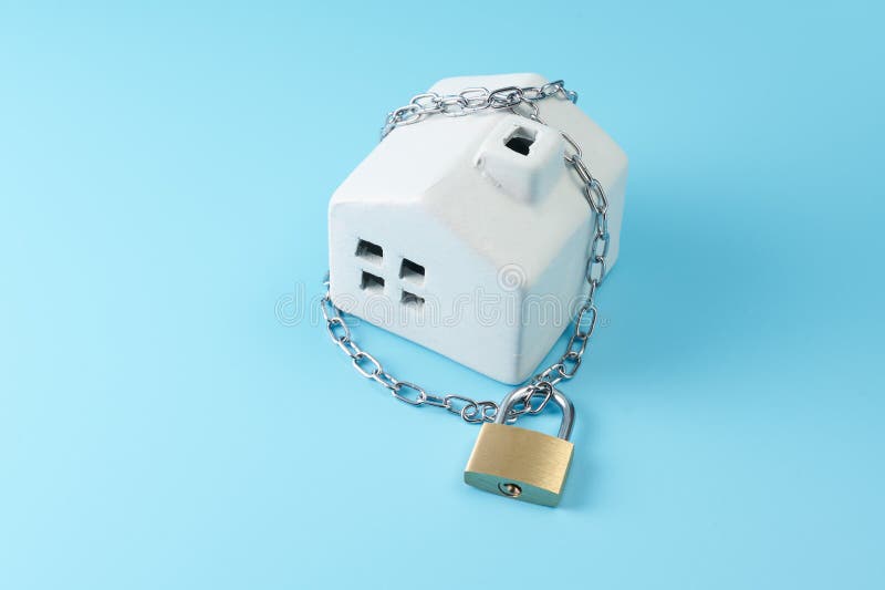 House and Keys on Blue Background Stock Image - Image of firewall ...