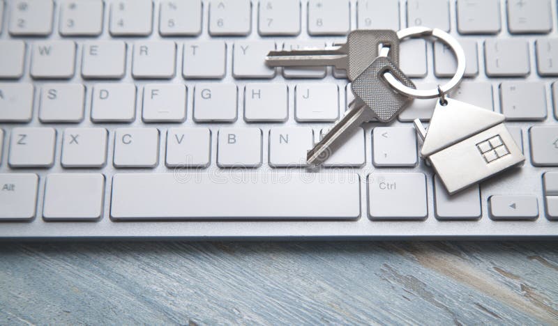 House Keys on the Computer Keyboard Stock Image - Image of closeup ...