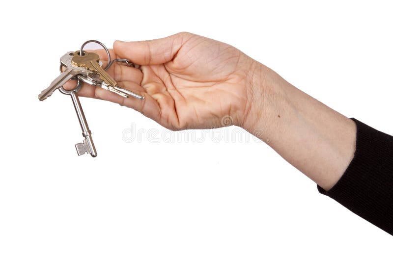 Side View of a Woman Hand Giving a House Keys Stock Image - Image of ...