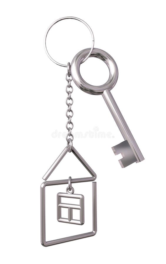 House keys with keychain stock illustration. Illustration of real ...