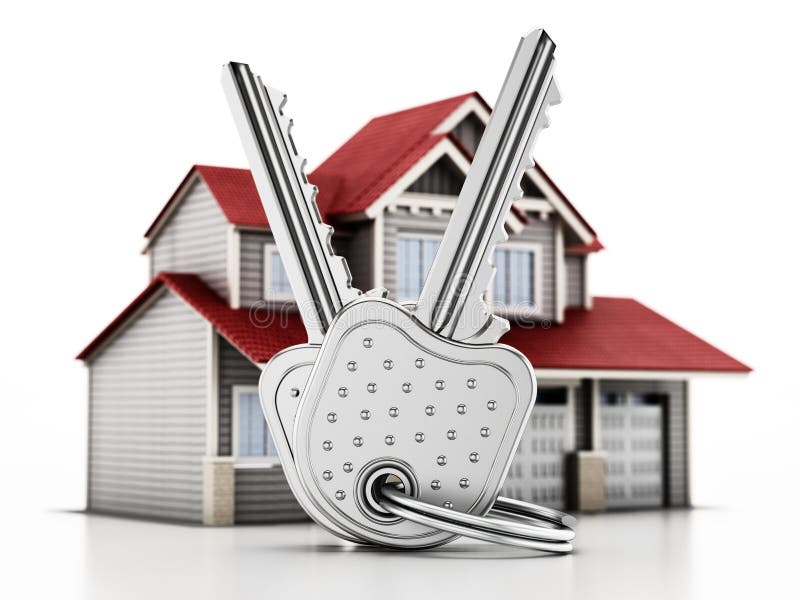 Keys and house pendant stock illustration. Illustration of building ...