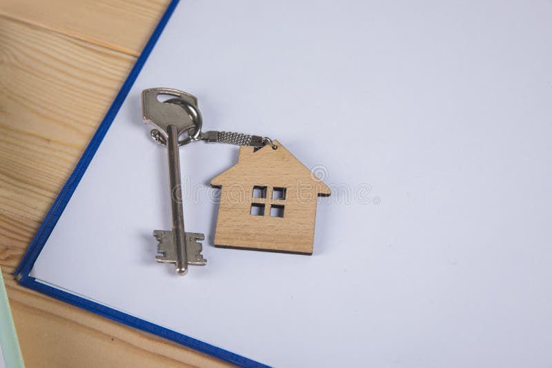 House keys and paper stock photo. Image of insurance - 215926388