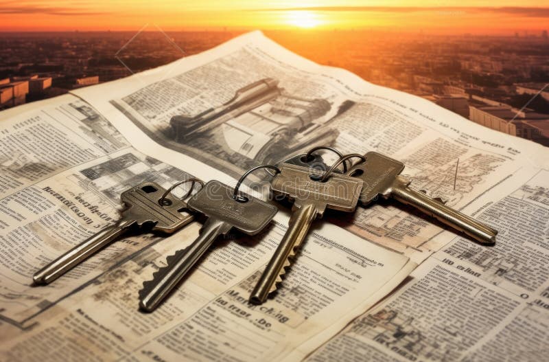 House Keys on a House Plan Blueprint Concept for New House Design or ...