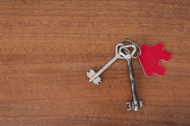 House Keys with House Shaped Keychain Stock Image - Image of door ...