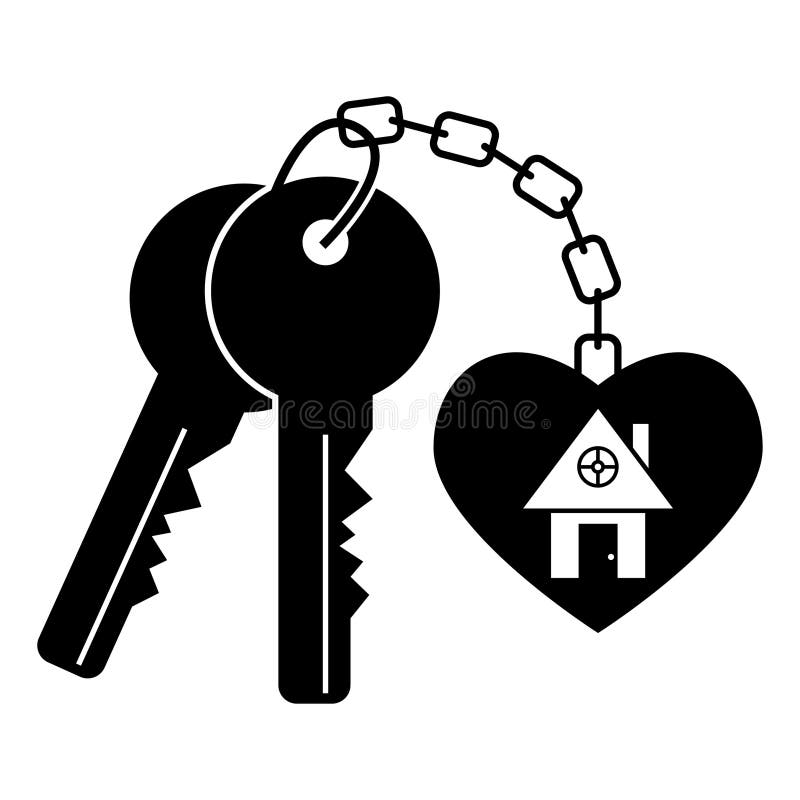 House Keys Vector Black Silhouette Stock Vector - Illustration of sale ...