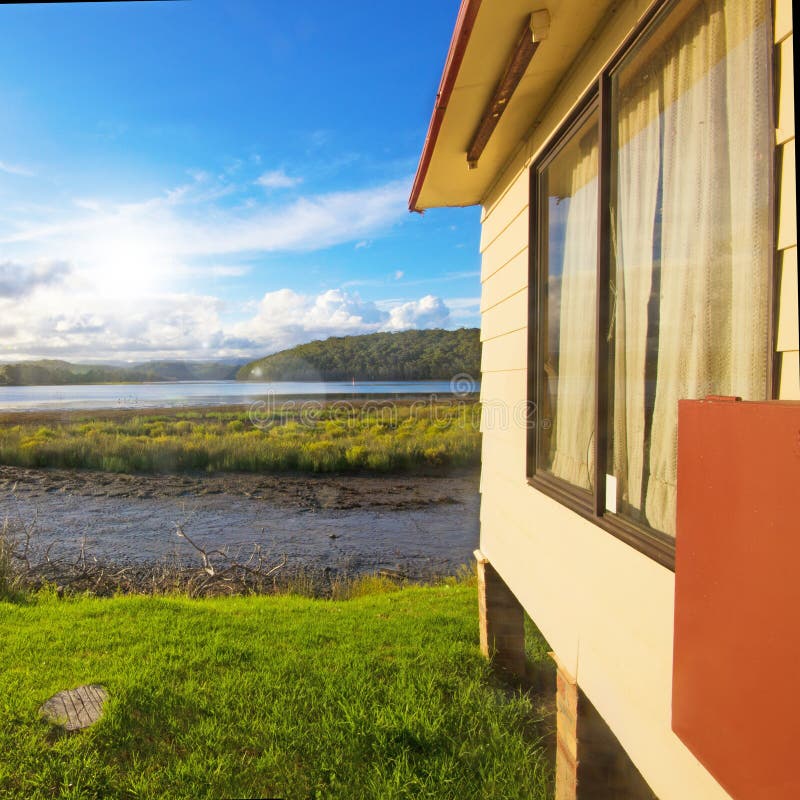 House at the lake bank stock image. Image of lonely, foliage - 31335351