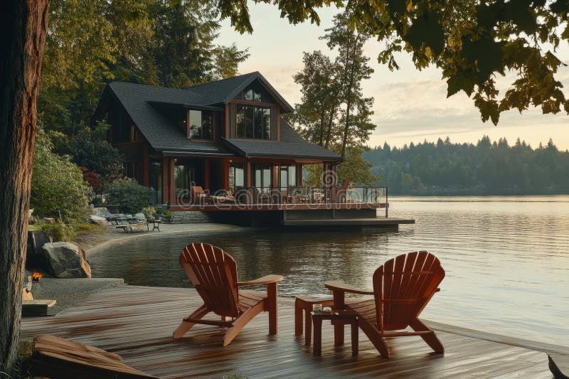 The House by the Lake Features a Spacious Deck and Outdoor Living ...