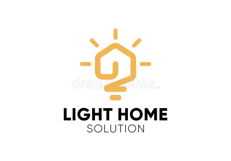 House with Lamp Logo. Creative Energy Bright House Vector Design Stock ...