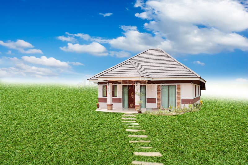 House in land stock image. Image of human, energy, estate - 44411419