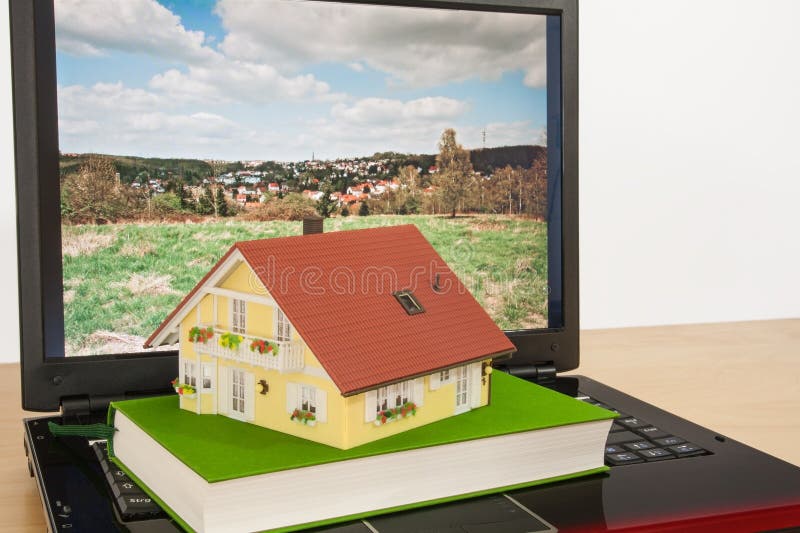 House on laptop stock image. Image of purchase, keyboard - 29578947