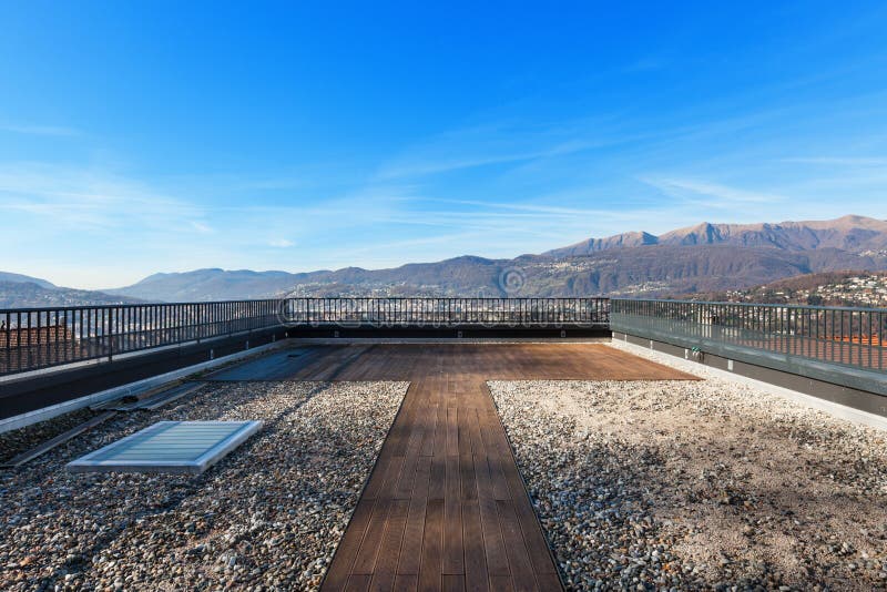 House, large roof terrace stock image. Image of perspective - 64922911