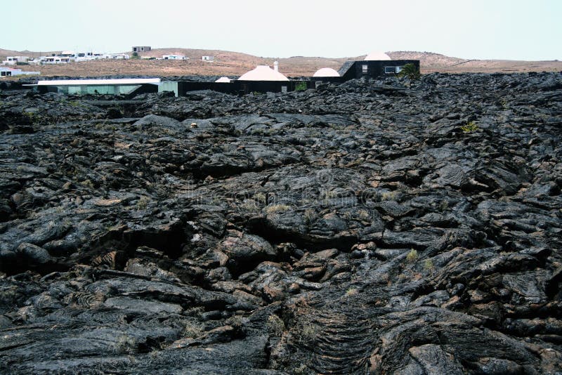 House in lava stock photo. Image of vulcano, cactus, lava - 22801996