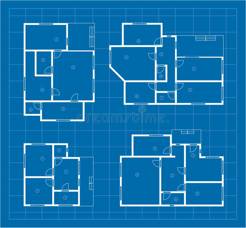 House Layout Blueprint Vector Apartment Design Project Stock Vector ...