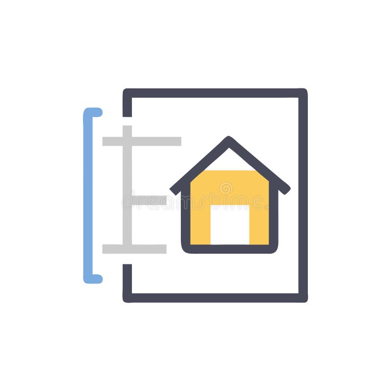 House Layout Icon for Building Plans Stock Illustration - Illustration ...