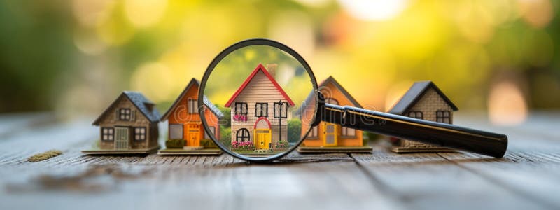 House Layout Under a Magnifying Glass Stock Image - Image of magnify ...
