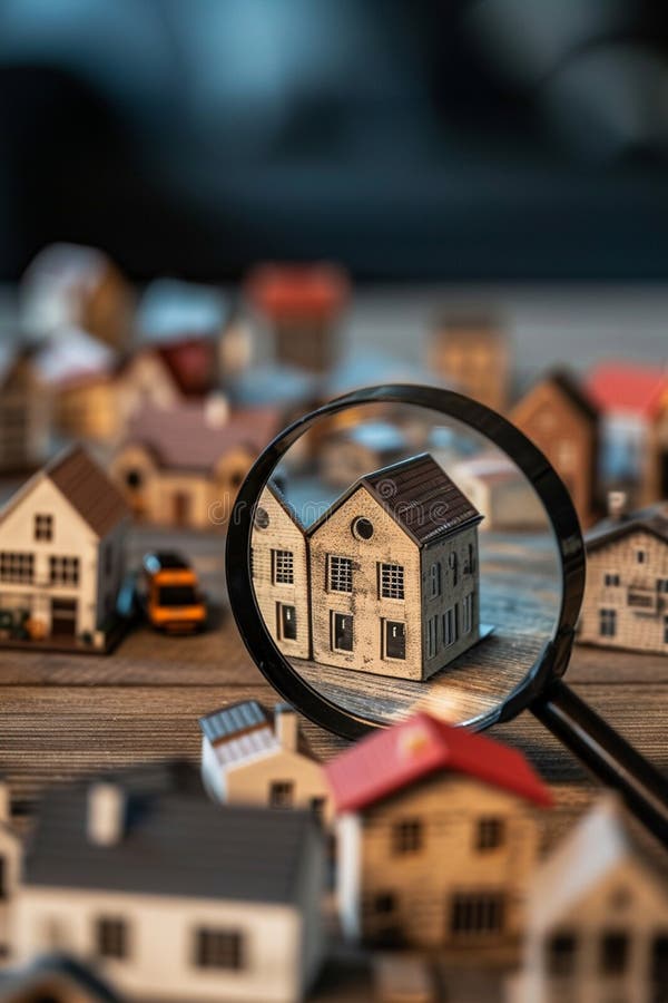 House Layout Under a Magnifying Glass Stock Photo - Image of agent ...