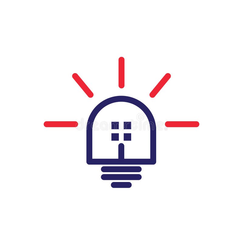 House Light Bulb Icon Vector Concept Design Illustration Template Stock ...