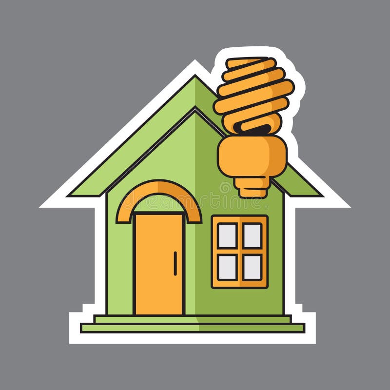 House with Light Bulb. Vector Illustration Decorative Design Stock ...