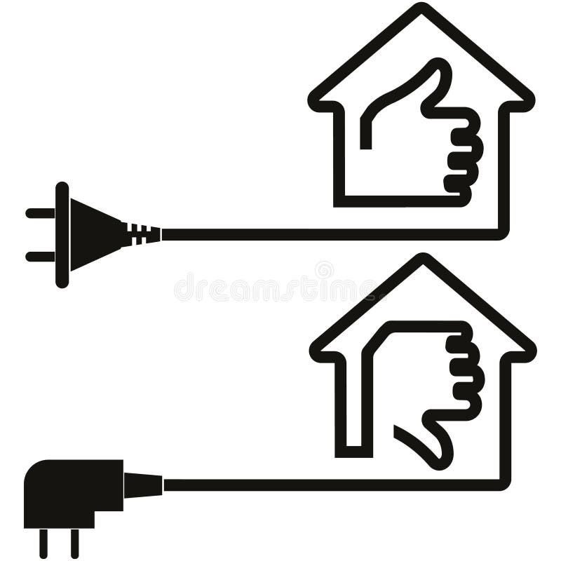 House Like Icon. Cable House with Plug. Stock Vector - Illustration of ...