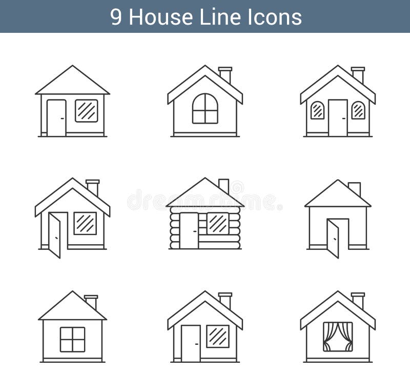House line icon stock vector. Illustration of architecture - 108059751