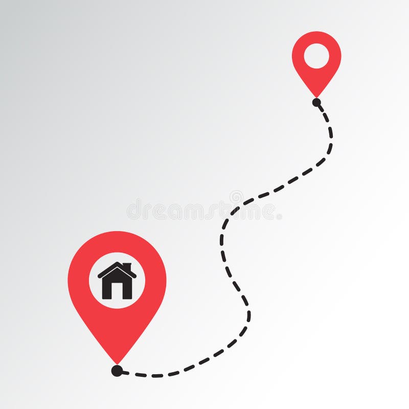 House Line Path. Location Icon. Road and Map Pointer. Vector ...