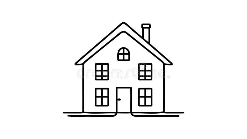 House Linear Icon on White Background. Vector Illustration Stock Vector ...